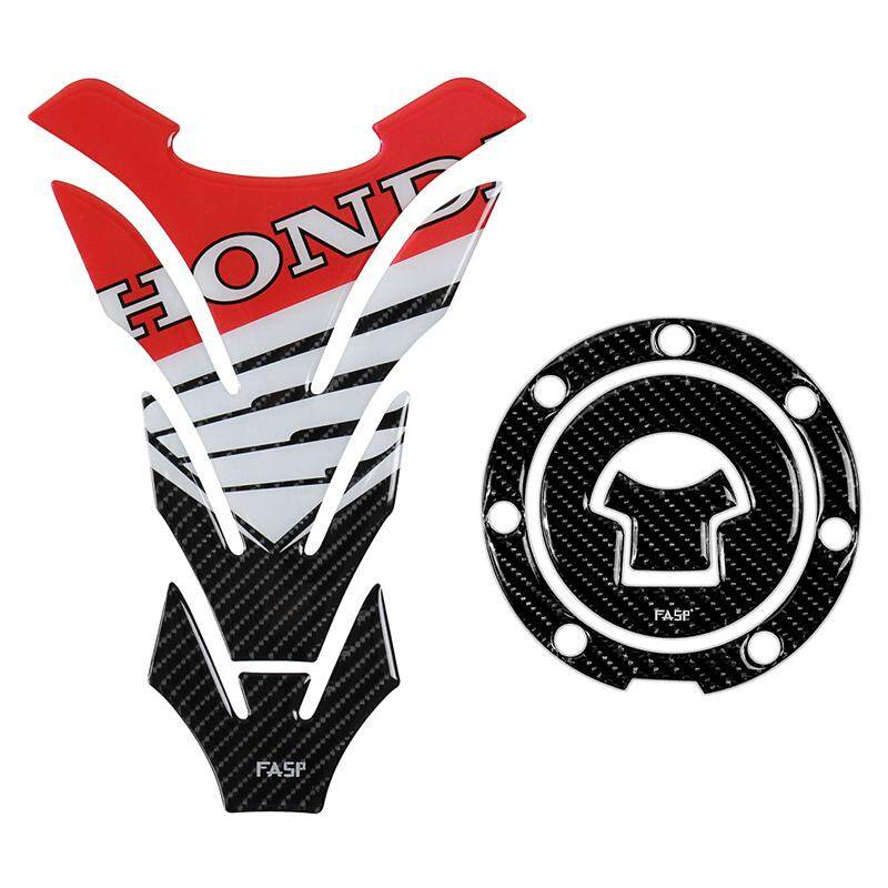 5D real carbon fiber motorcycle fuel tank pad decals gas cap cover ...