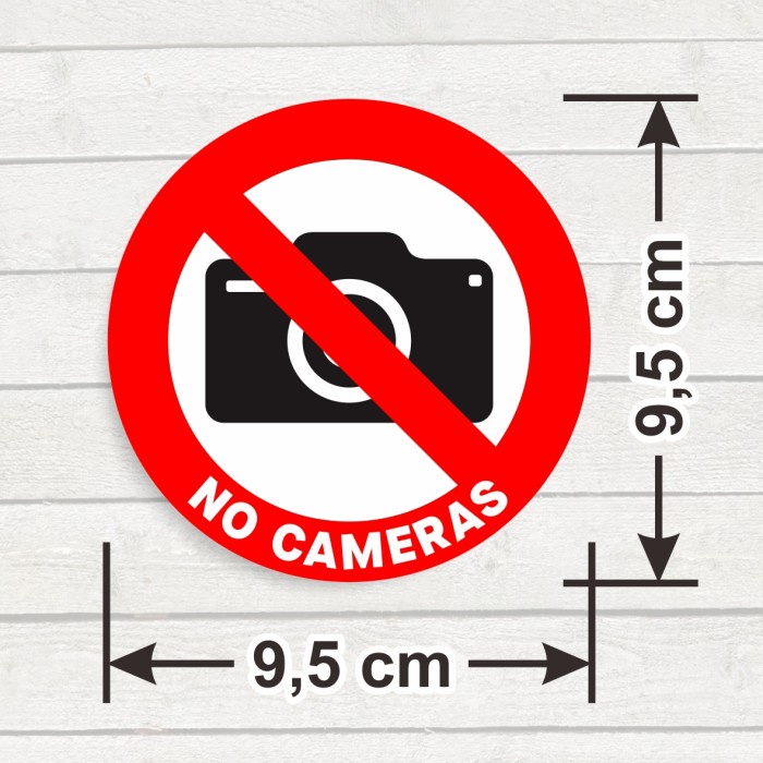 Round Sign Sticker No Cameras No-Take Photo Sign Sticker | Shopee Singapore