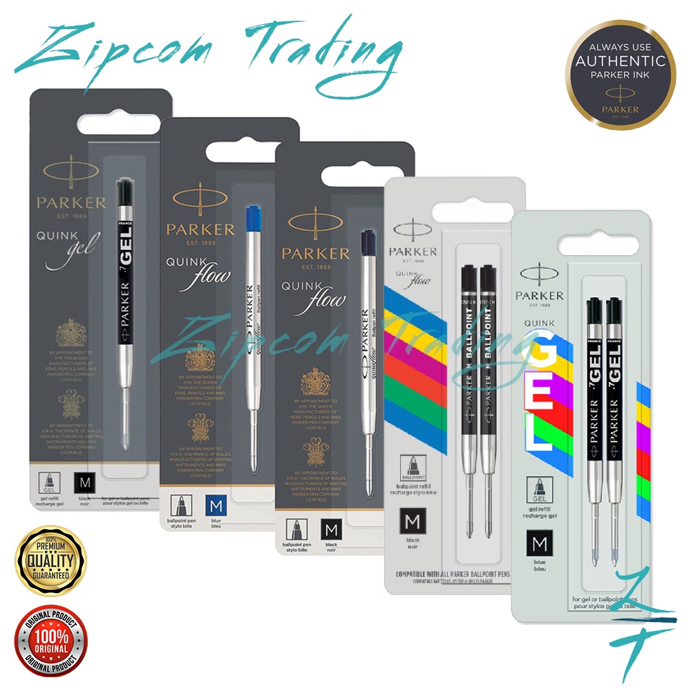 PARKER QUINK Flow Ballpoint Pen Ink Refill ( Fine & Medium Point ) | Shopee Singapore
