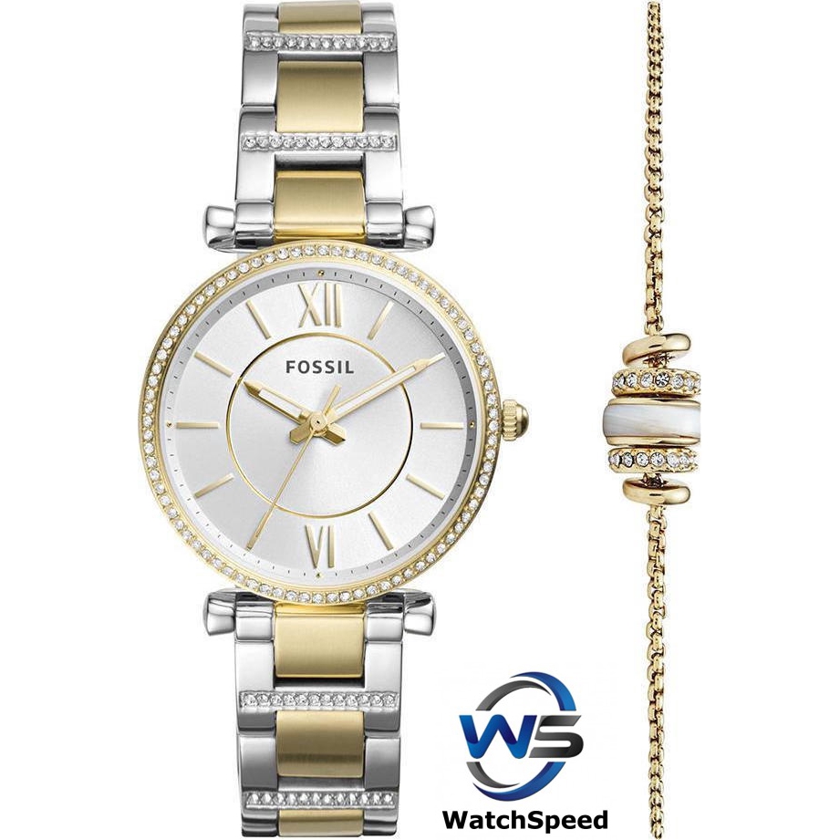 Fossil ES4914SET Daisy Three-Hand Two-Tone Stainless Steel Watch and ...