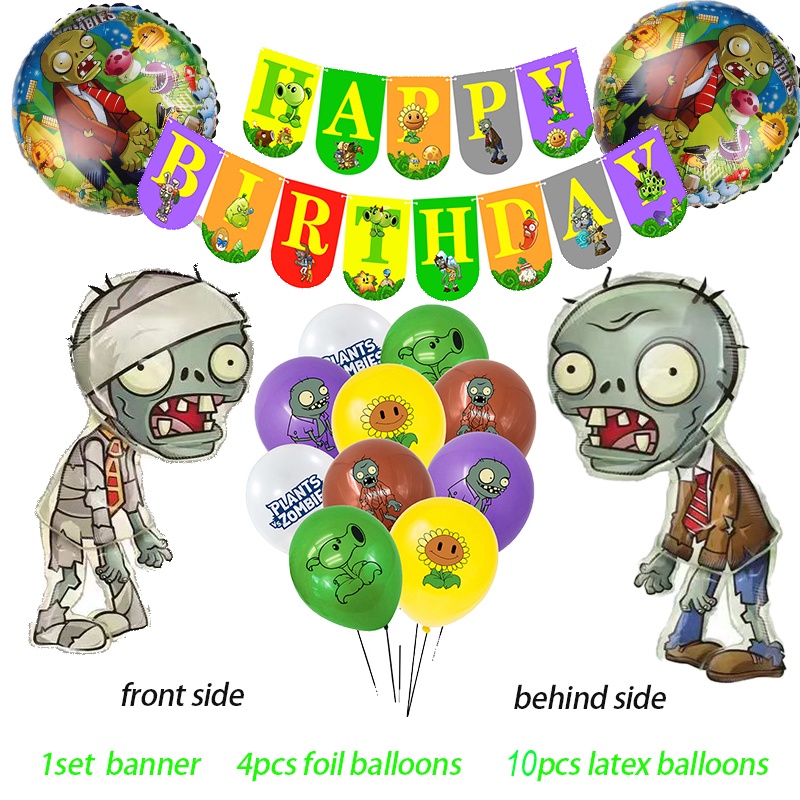 Game Plants VS Zombie Theme Birthday Party Decoration Balloon Baby ...