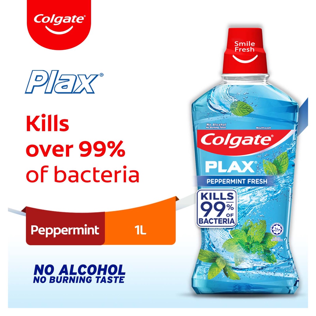 Colgate Plax Peppermint Mouthwash 1L | Shopee Singapore