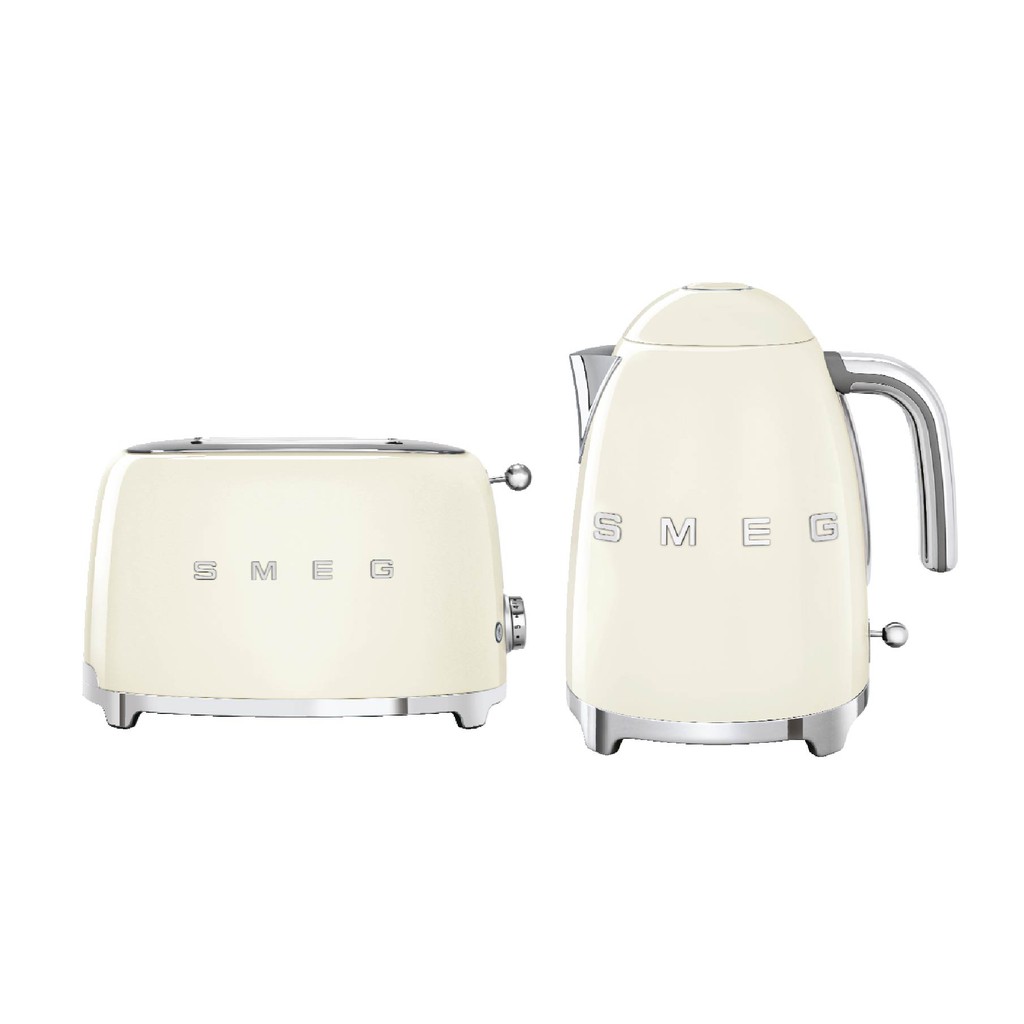 Smeg Breakfast Set Kettle KLF03CRUK + Toaster TSF01CRUK (Cream ...