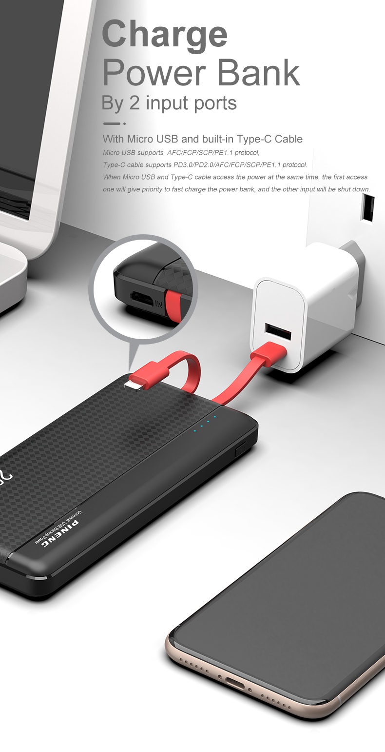 PINENG PN-856PD Portable Light Weight 20W Fast Charge 10000mAH ...