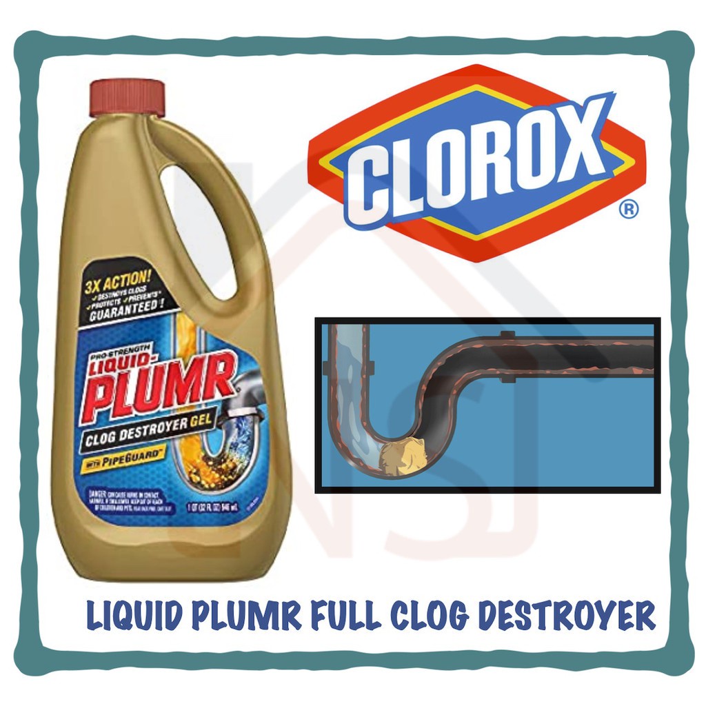 CLOROX Liquid-Plumr Pro Strength Liquid Plumr Gel 32Oz Full Clog ...