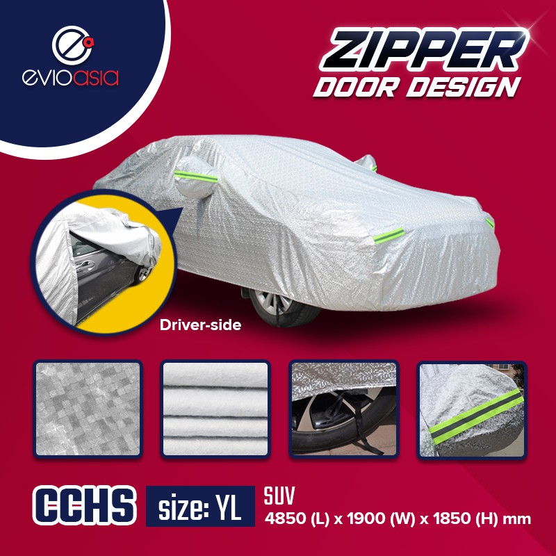 Evio Asia Full Reflective Car Cover With Door Zipper Design for Proton ...