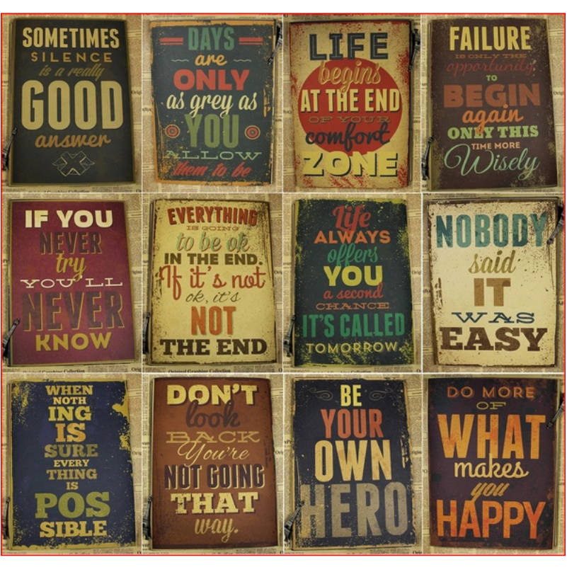 Inspirational Quote Posters Motivational Self Positive nostalgia Retro ...