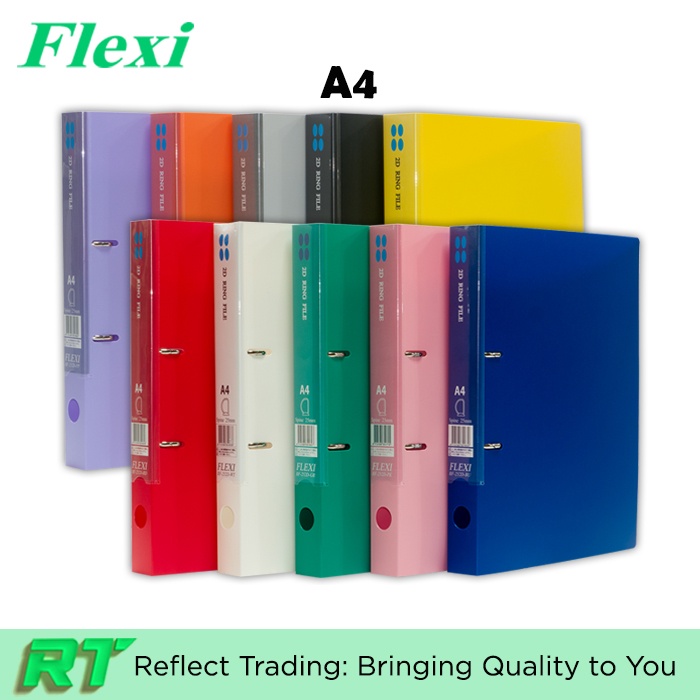 Flexi A4 2 D-Ring File with Side Pocket, Large Capacity and Vibrant ...