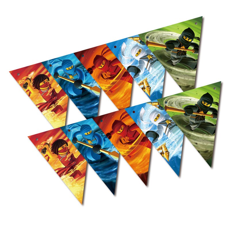 Ninjago Theme Party Paper Banner Bunting Flag For Kids Birthday Event ...