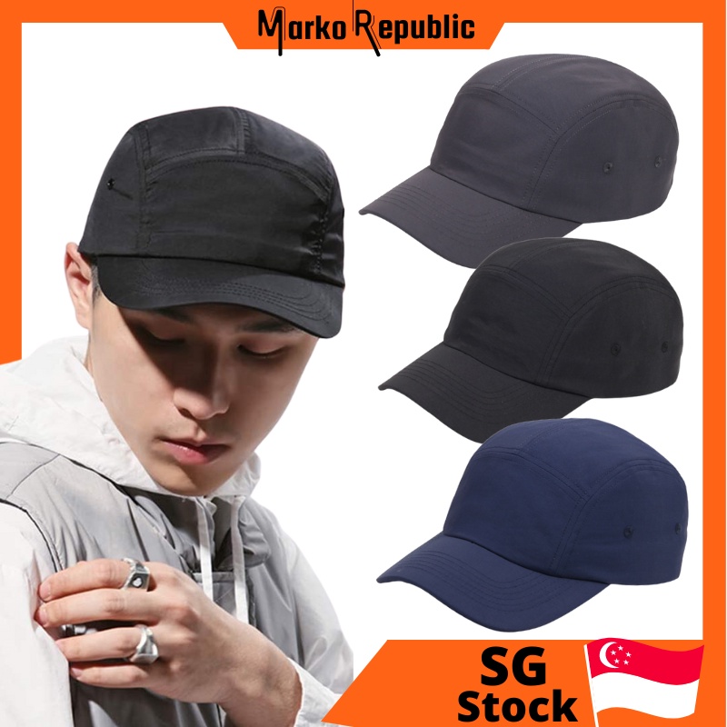 Basic Curve Brim Polyester Quick Dry Dri Fit Plain Blank 5 Five Panel ...