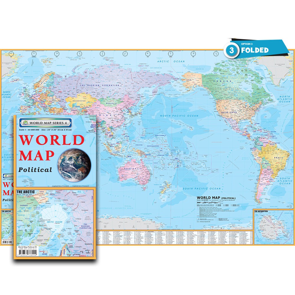 World Map Political (61cm x 91cm / 24” x 36”) Peta Dunia | World Map ...