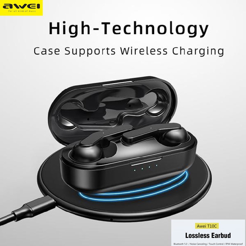 Awei T10C True Wireless Earbuds TWS Bluetooth 5.0 Earphone Wireless ...