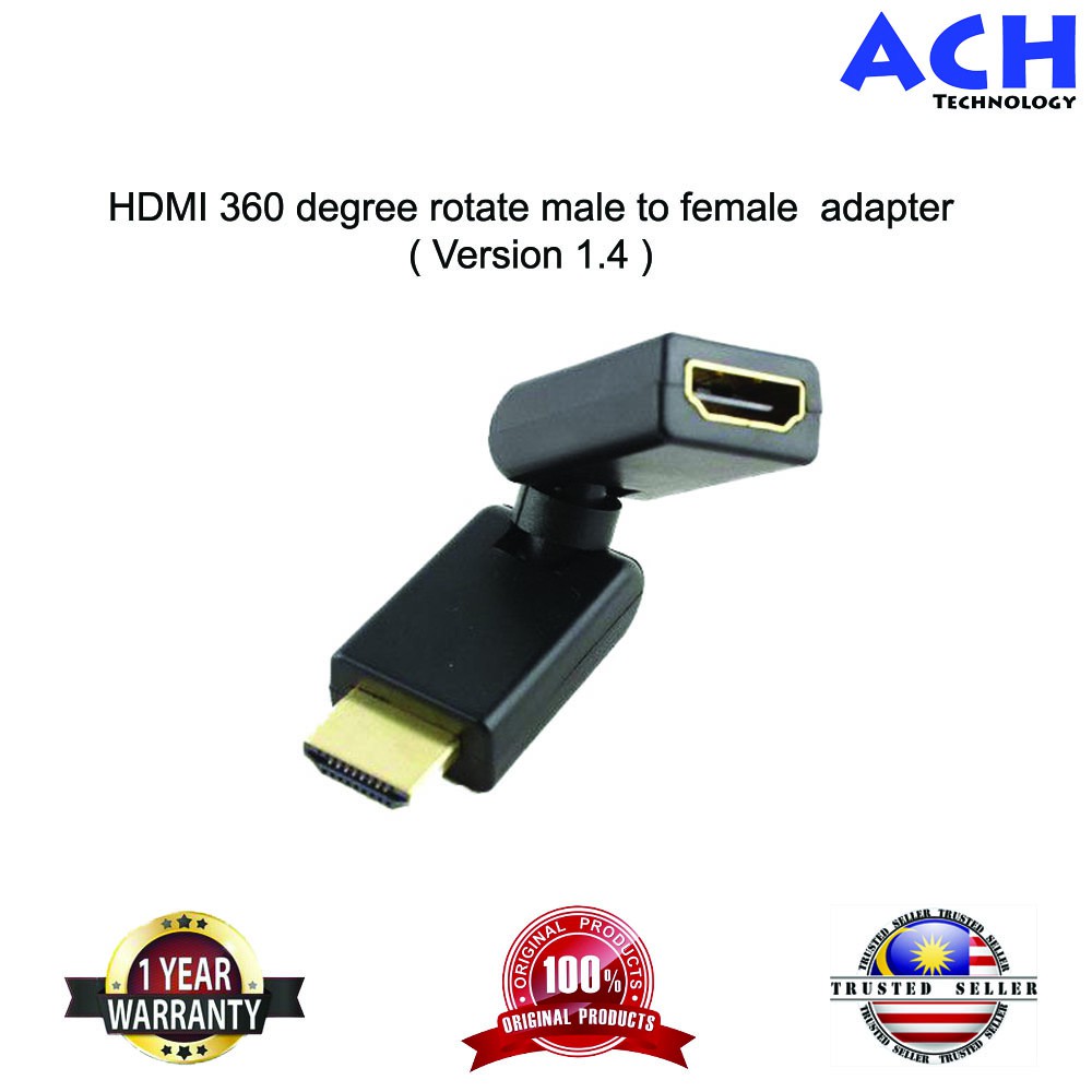 SAROWIN ZAA09 HDMI 360 DEGREE ROTATE MALE TO FEMALE ADAPTER | Shopee Singapore