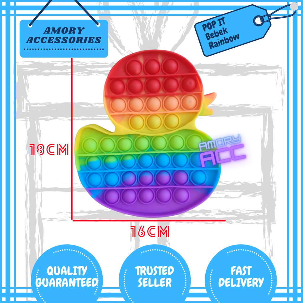 Pop It Duck RAINBOW / Pop It Fidget toys / Figdet Pop It Squishy / Pop ...