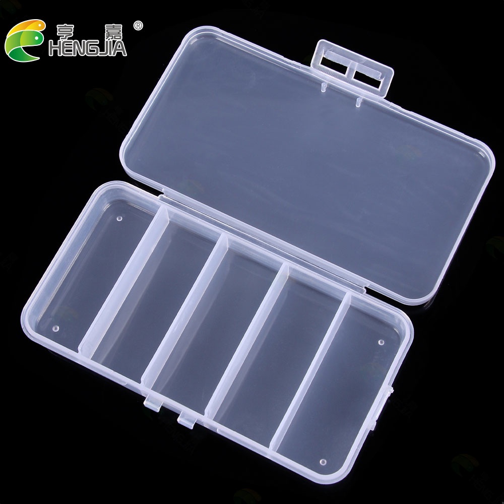 Hengjia 5 Grid Fishing lure bait hook Tackle Box Transparent Storage ...