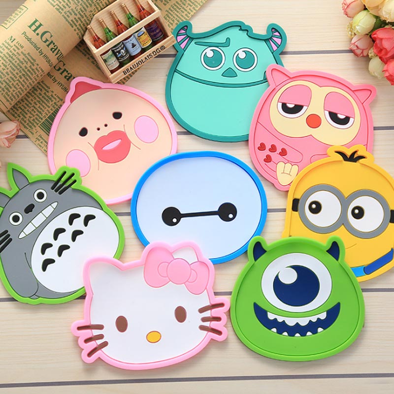 Cute Cartoon Silicone Coaster Coffee Drink Cup Placemat Tea Cup Coaster ...