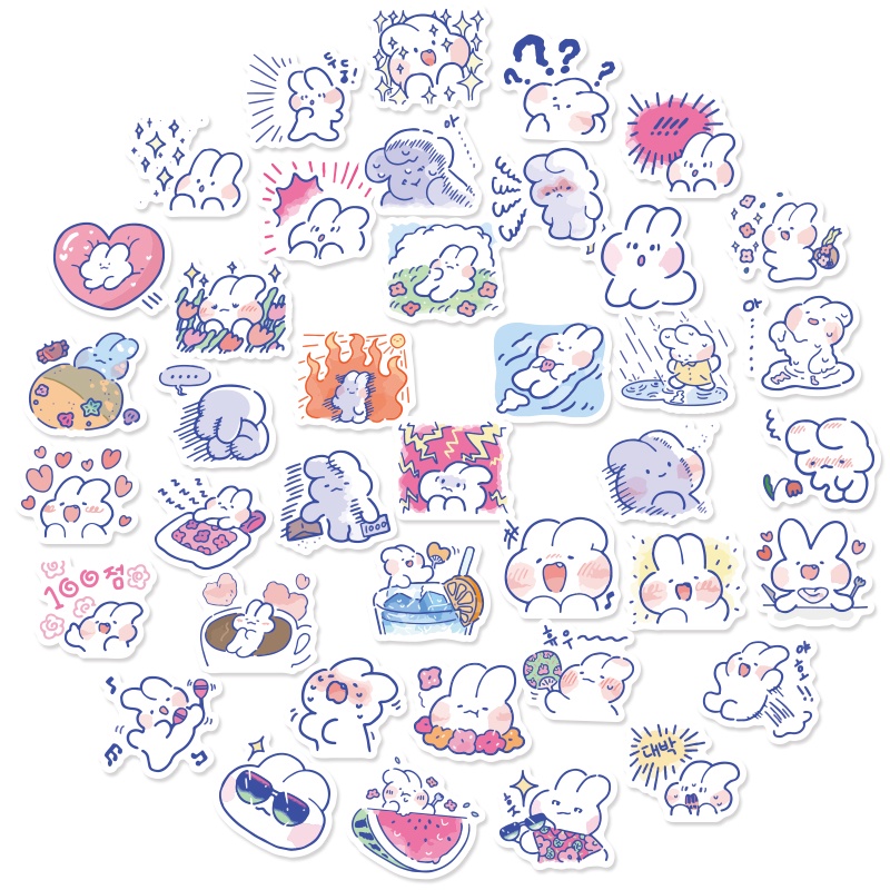 40 pcs Cute Mongmong Rabbit Cartoon Waterproof Scrapbook Stickers (D ...