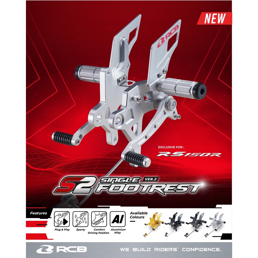 RCB Racing Boy S2 V2 SINGLE SET FOOTREST – HONDA RS150R / SUPRA 150 ...