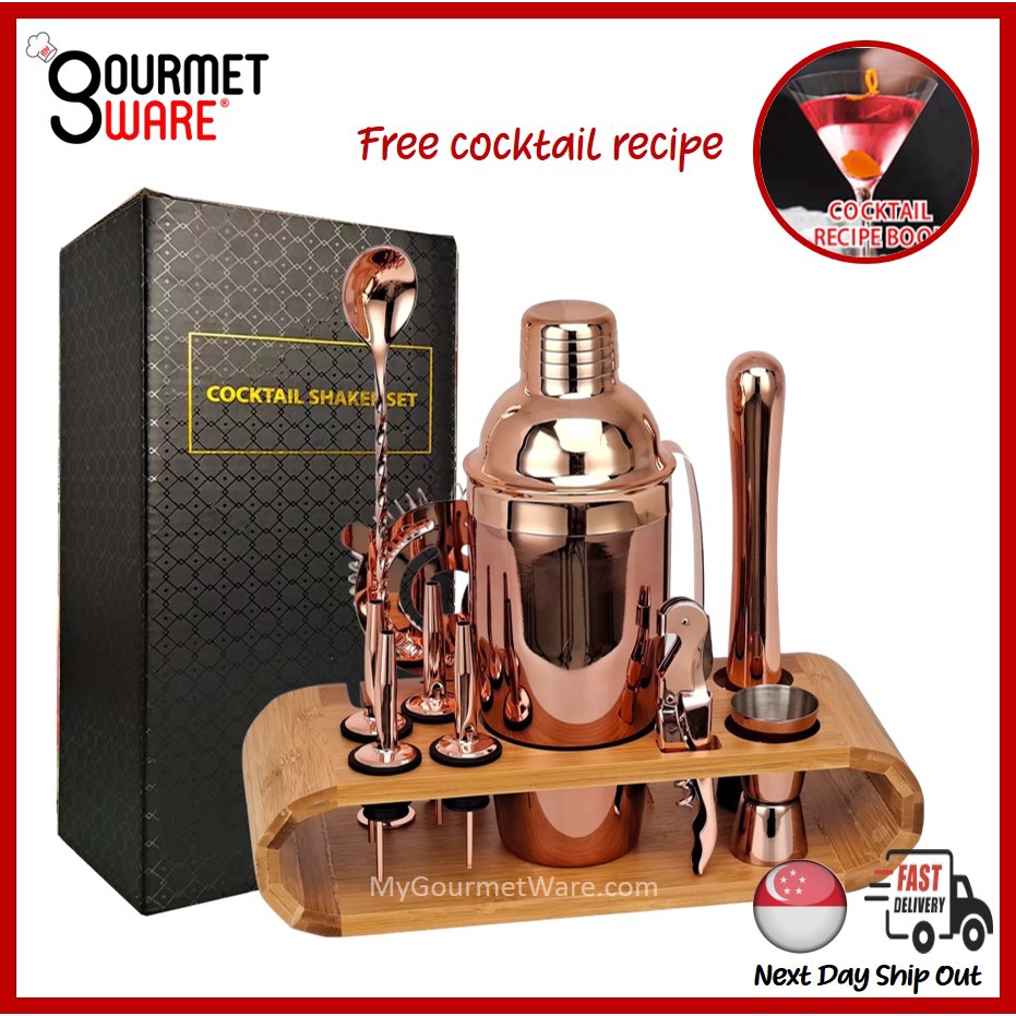 12pc Bartender Gift Box Set | Stainless Steel Cocktail Maker Shaker ...