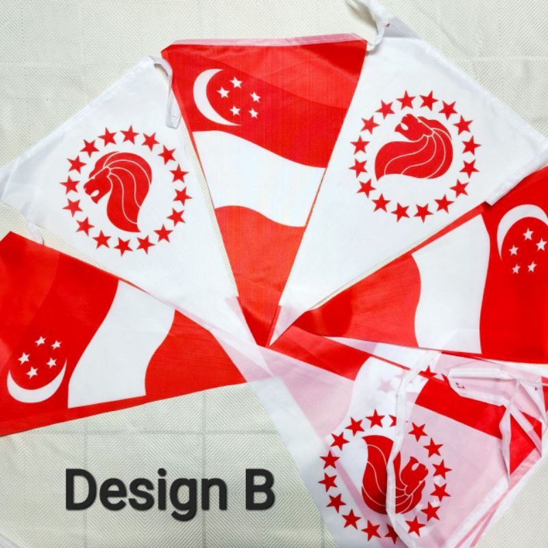 [NDP 02] [10 Flags/ 3.0 M] Singapore Hanging Flag Banner | National Day ...
