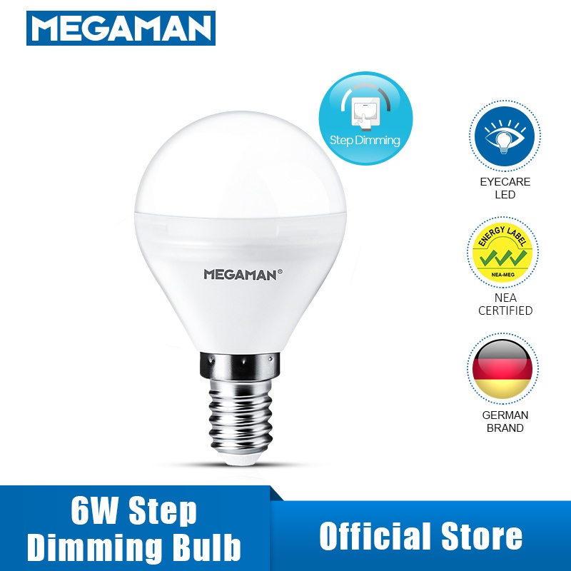 Megaman LED Step Dimming Light bulb 6W 2800K / 4000K E14 Warm White ...