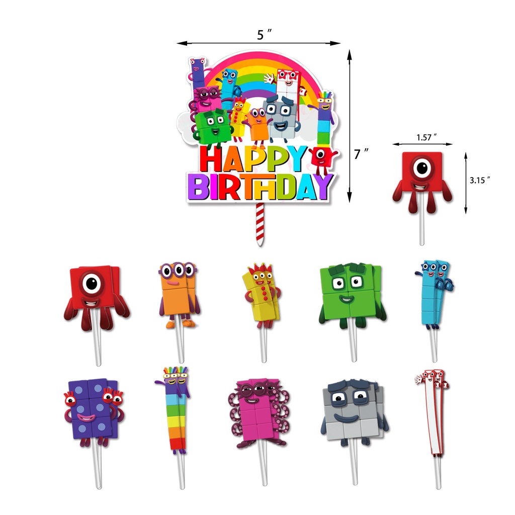 Numberblocks Happy Birthday Party Decorations Number blocks Cake ...
