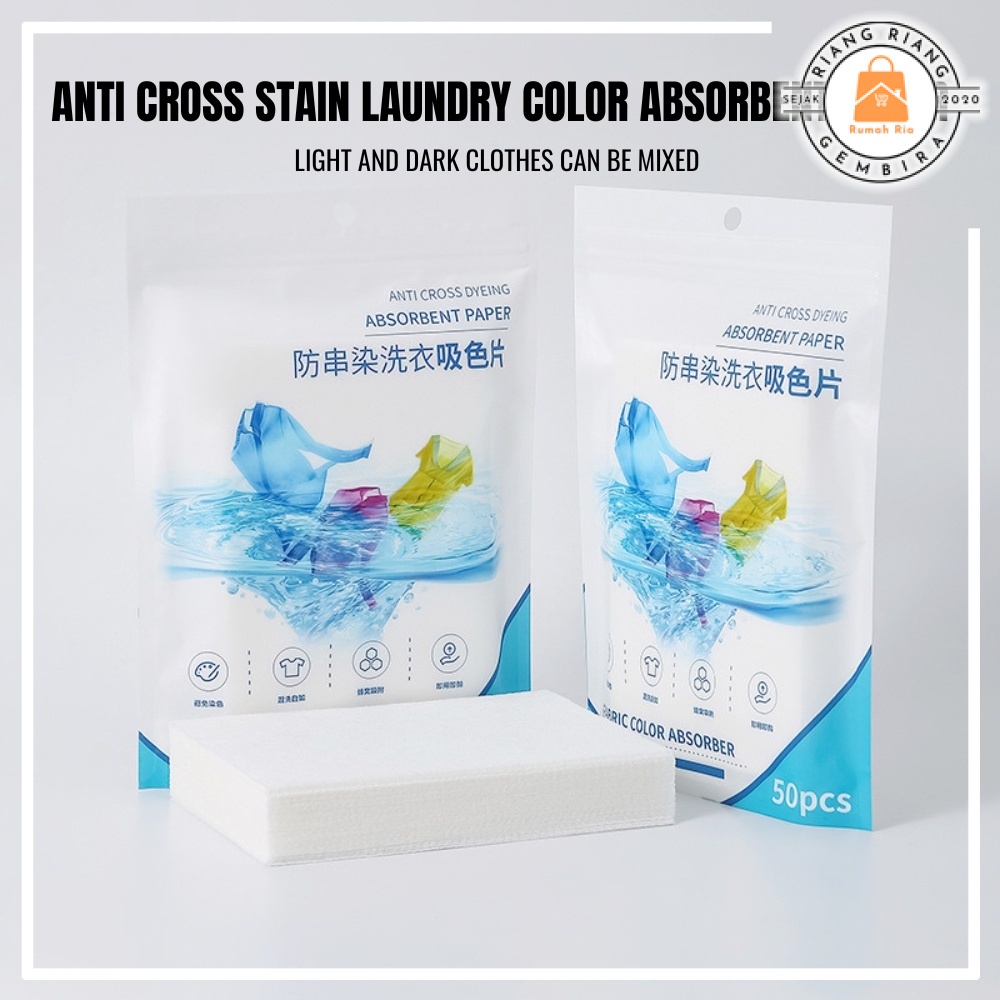 50pcs Laundry Anti Coloring Color Absorbent Paper Anti Coloring Clothes ...