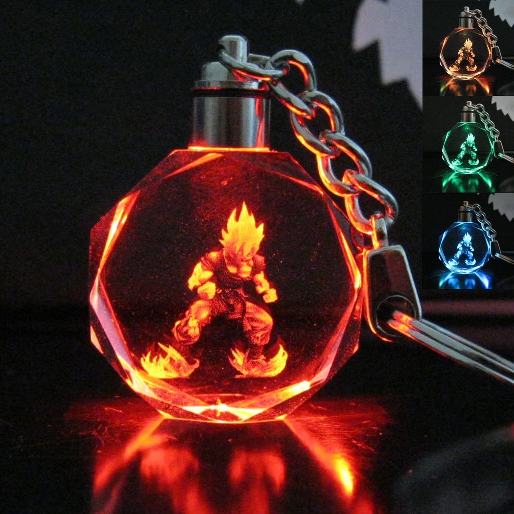 [Mars] Dragon Ball Z Super Saiyajin Son Goku Crystal Key Chain LED ...