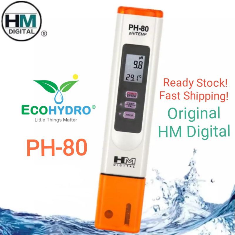 pH meter HM Digital PH80 PH-80 hydroponics fertigasi pH tester ...