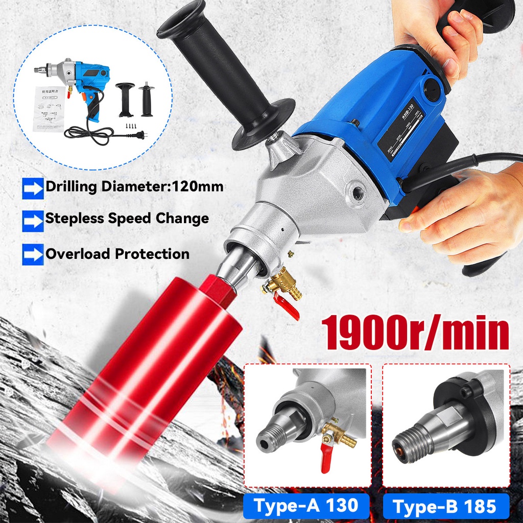 1900RPM Electric Diamond Core Drill Dry Wet Handheld Concrete Core ...
