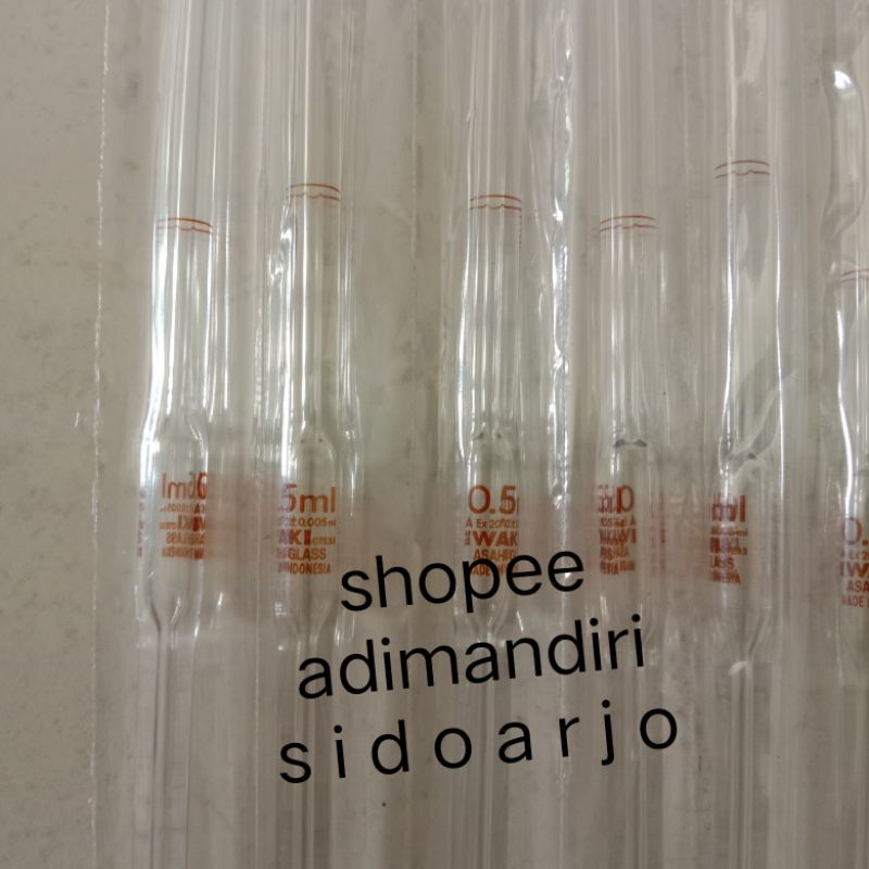 Iwaki.7100-0.5c 0.5ml Volume Pipette / Water Pipette / Volumetric ...