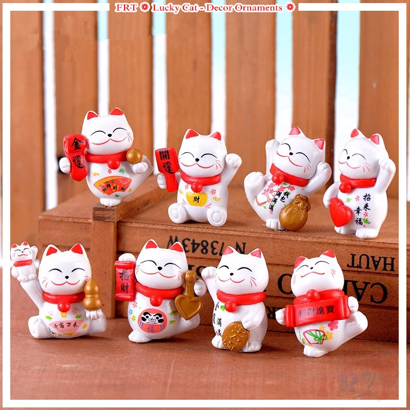 Lucky Cat - Decor Ornaments 8Pcs/set DIY Micro Landscape Crafts Desktop ...