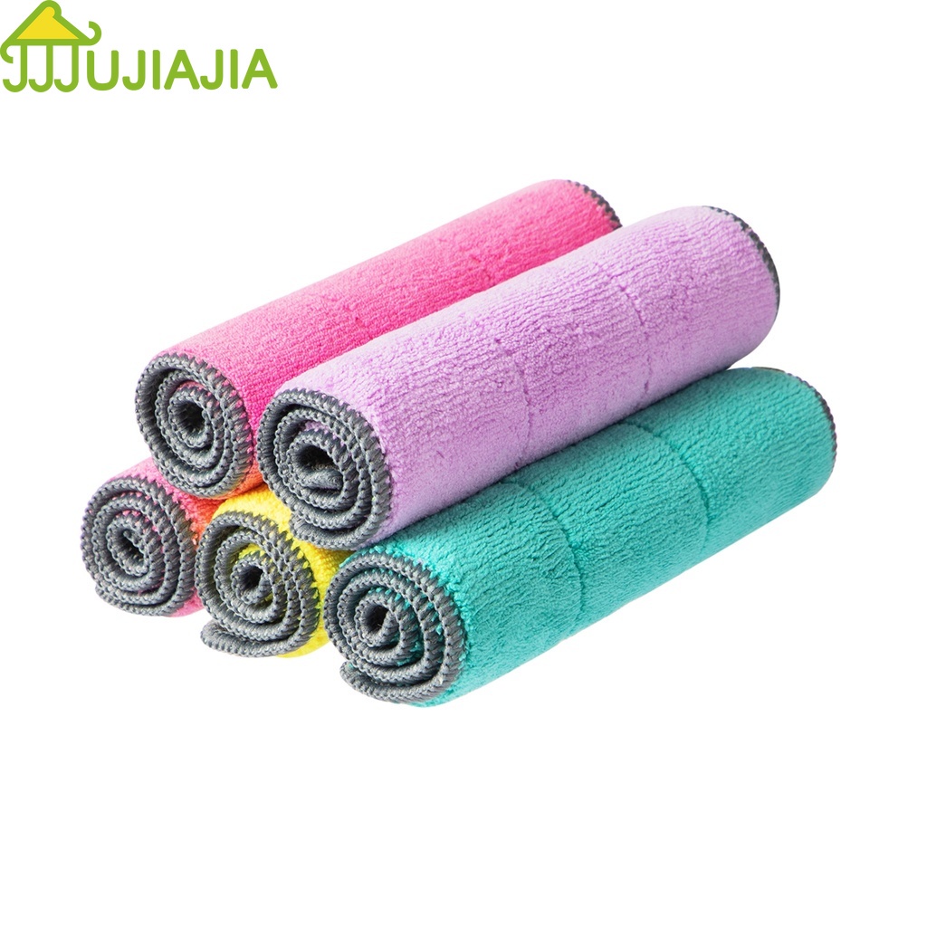 JUJIAJIA 4/5Pcs Kitchen Dish Cloth Washing Towel Double-sided Thick ...