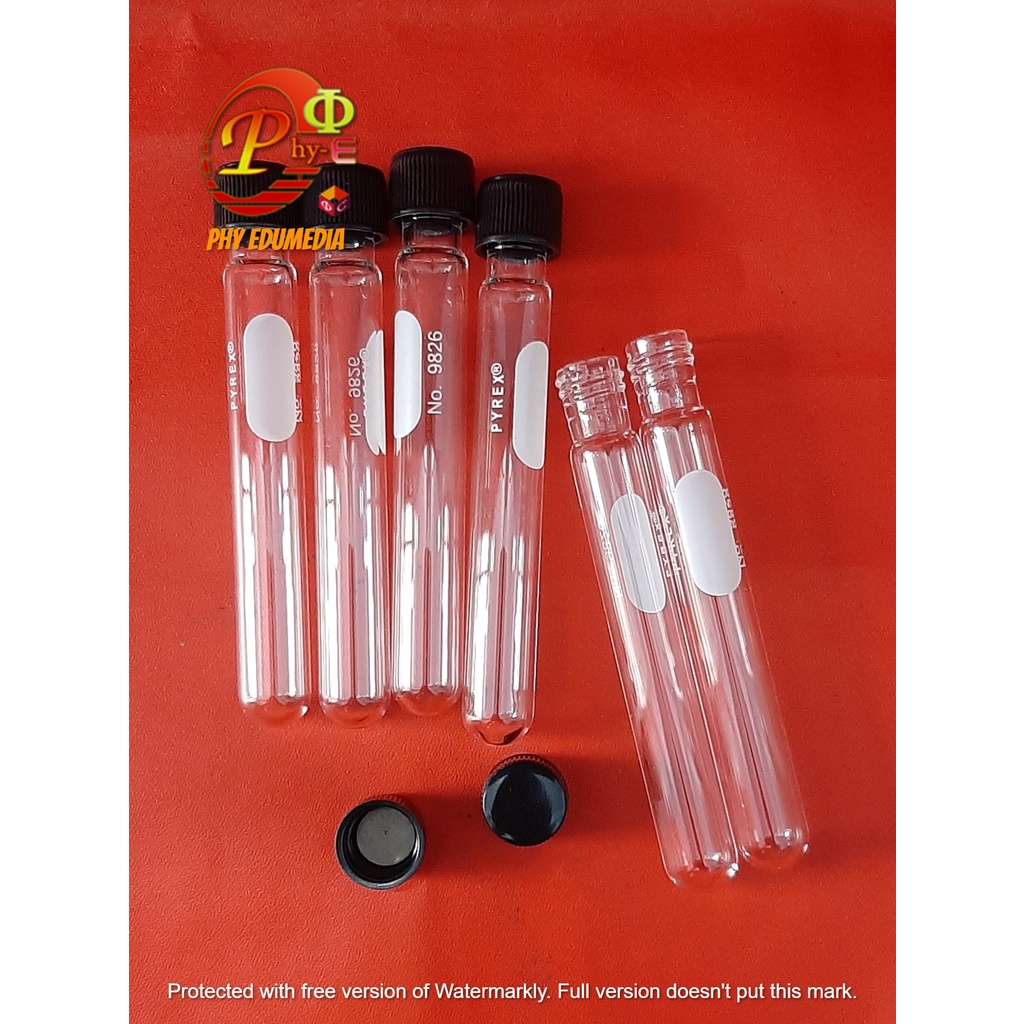PYREX Threaded Test Tube / Threaded Cap Test Tube With Screw 13X100 ...