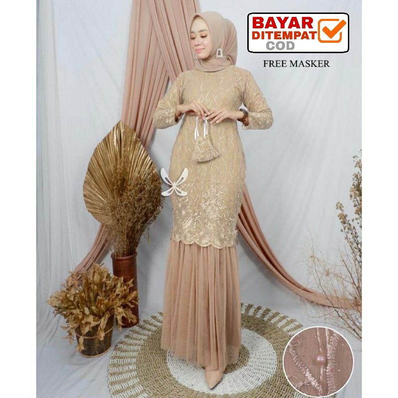 Mermaid Gamis Tutu Bukat Tile Pearls / Kebaya Modern Mermaid Vera ...