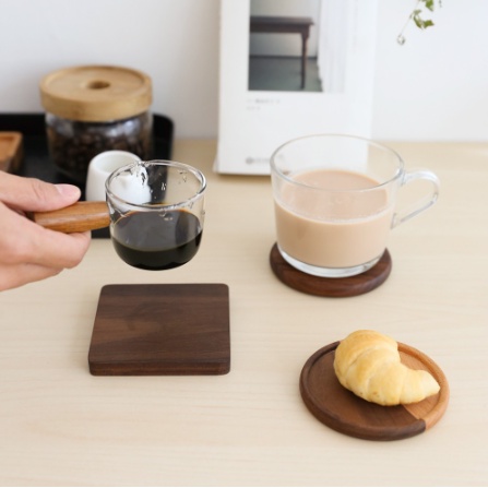Walnut Wood Coasters Placemats Heat Insulation Non-Slip Durable Coffee ...
