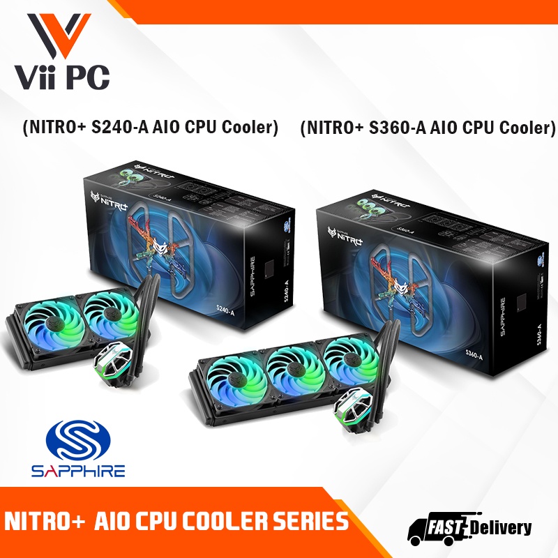 Sapphire NITRO+ AIO CPU Cooler Series-NITRO+S240-A 240mm/NITRO+ S360-A ...