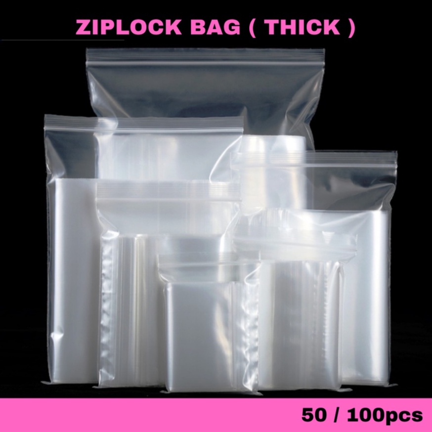 Zipper Zip Lock Plastic Bag Clear Plastik Transparent 50 or 100pcs ...
