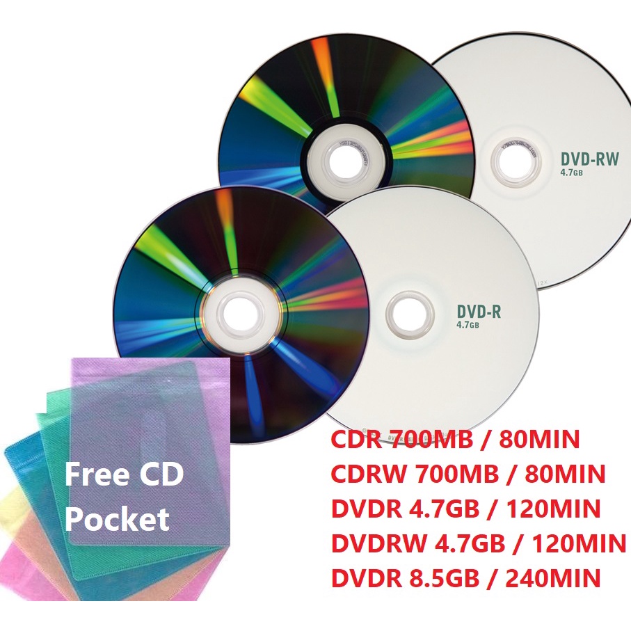 CD / DVD KOSONG 700MB 80MIN / 4.7GB 120MIN Blank CDR CD-R DVDR Free Cover CDRW CD-RW DVDRW DVD ...