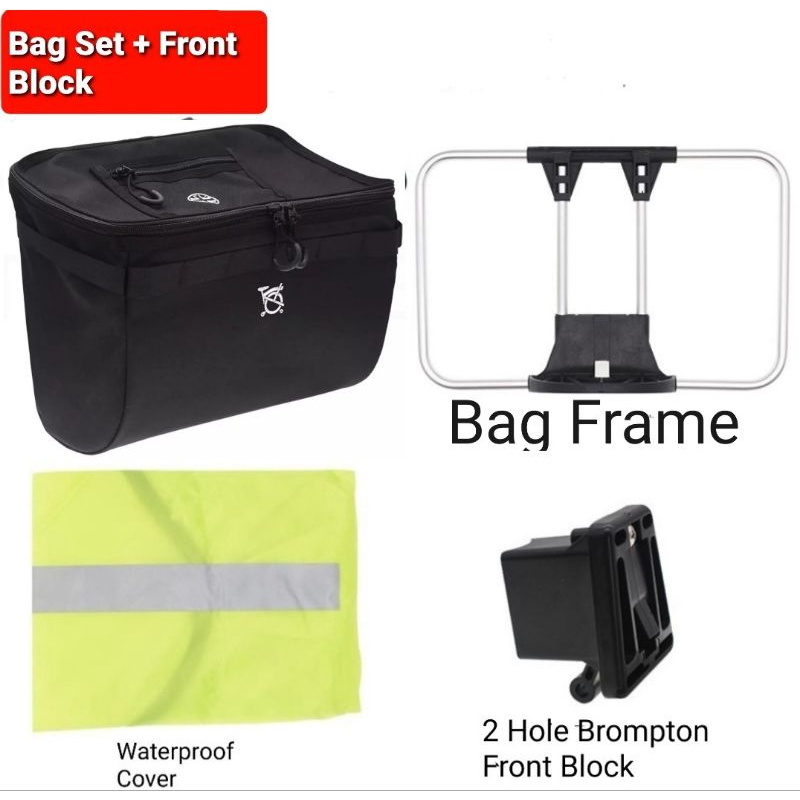 Basket Bag Folding Bike Brompton Camp Pikes 3sixty Trifold Crius Java Dahon Tern Rifle Front ...