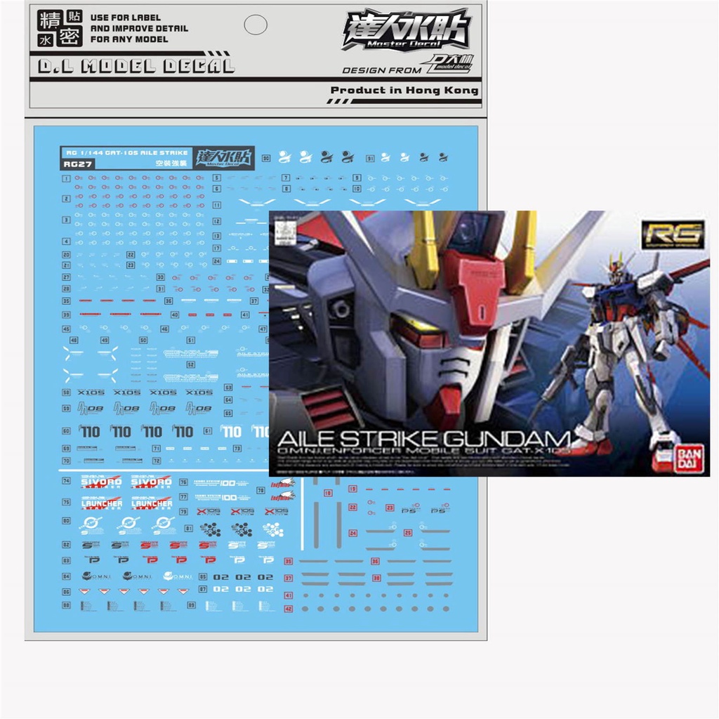 DALIN Waterslide Decal - RG27 RG 1/144 Gundam Aile Strike | Shopee ...
