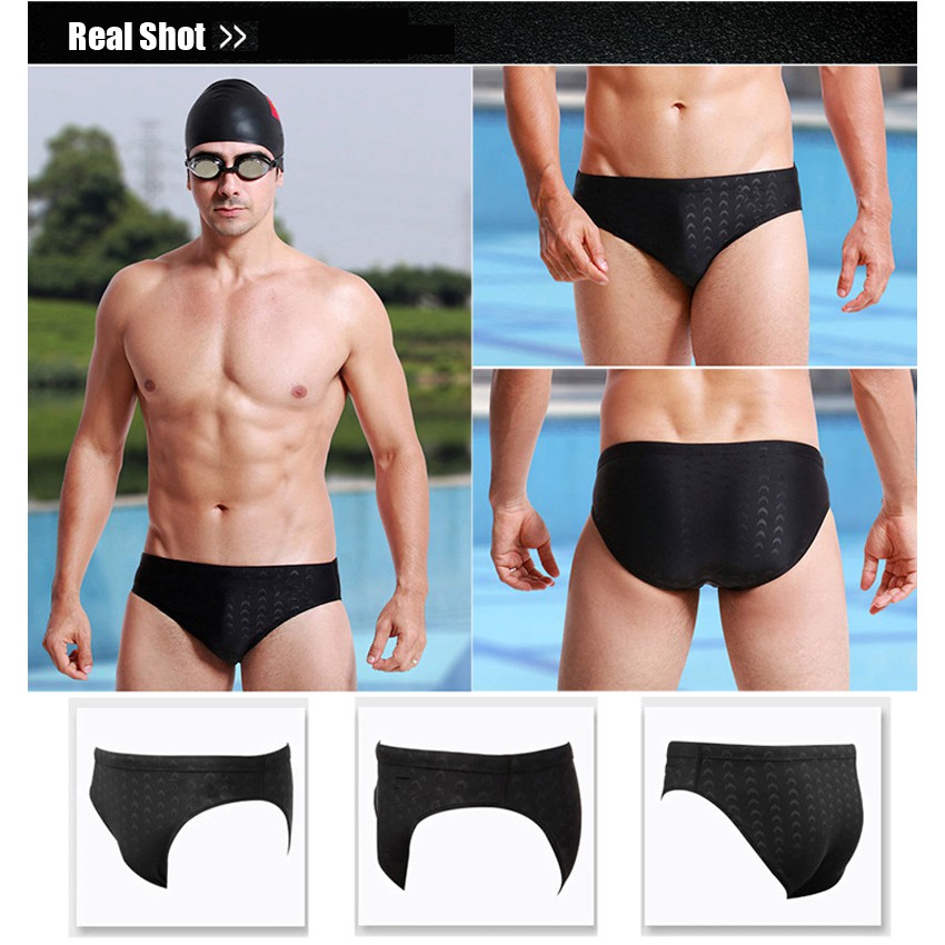 (50-103KG) Shark Skin Swim Shorts Men Competition Swim Briefs Diving Trunks FF242 | Shopee Singapore