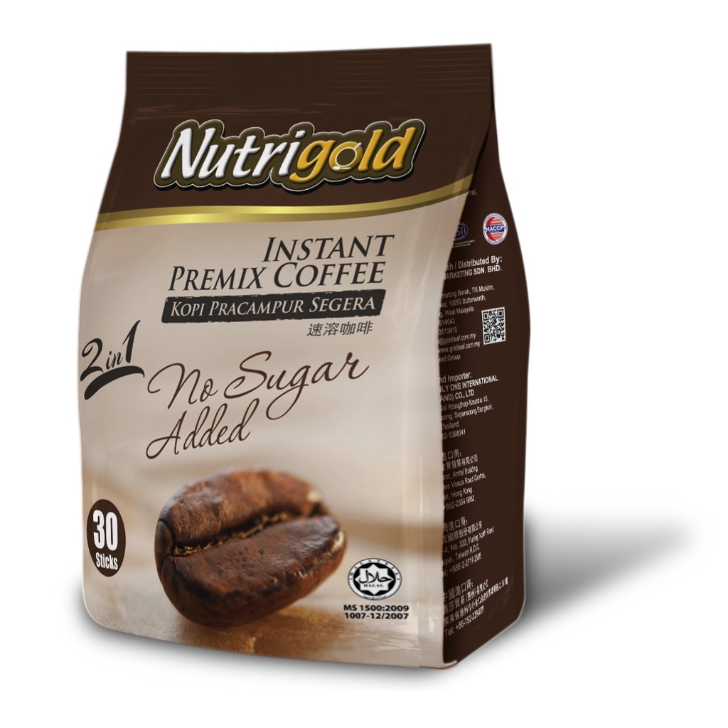 Nutrigold Instant Premix Coffee 2 in 1 No Sugar Added (15g X 30s ...