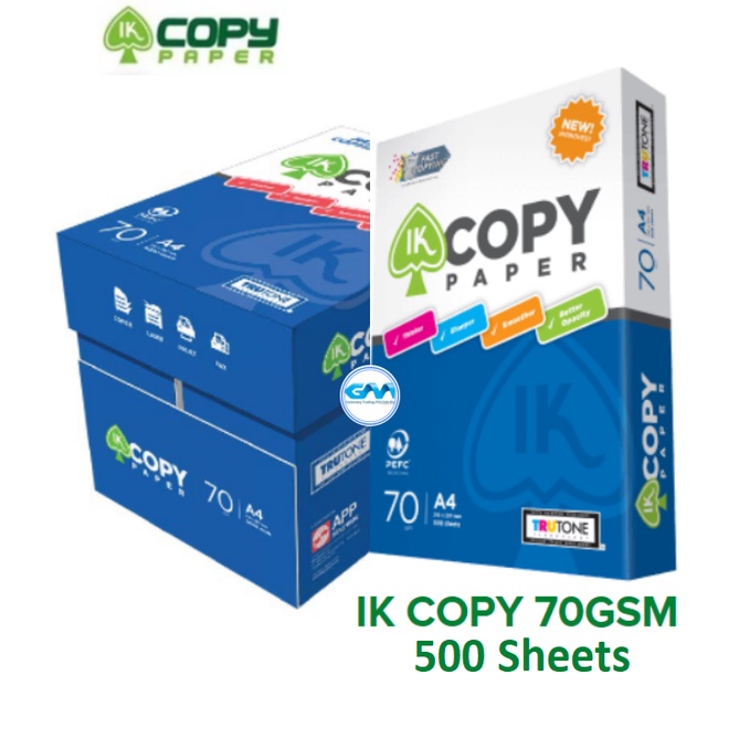 PUTIH Ik Copy A4 Paper 70GSM 500's/IK eco Copy Paper/A4 Paper/Fotostat Paper/White Paper/Paper ...