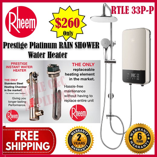 Rheem Rtle 33p P Prestige Platinum Instant Shower Heater New Arrival