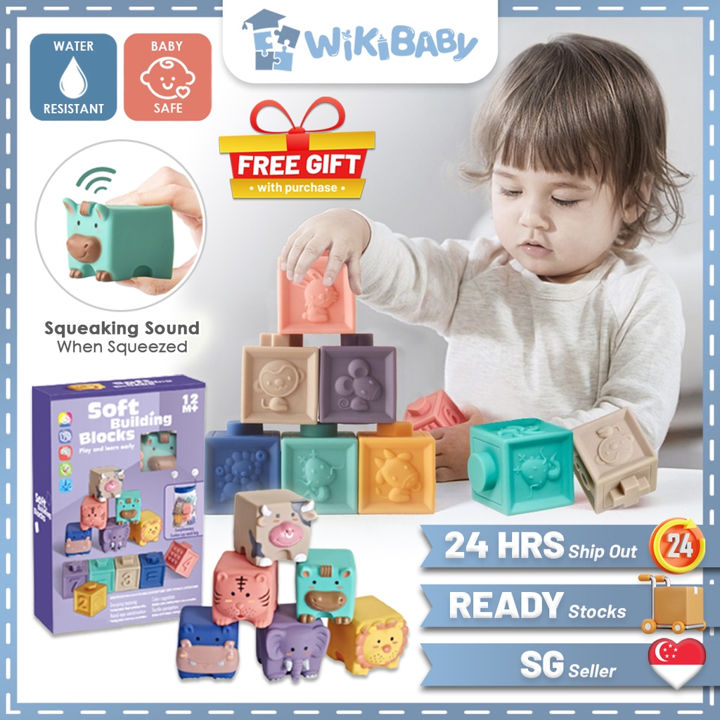 [SET OF 6/12] BABY BLOCKS | SOFT BUILDING BLOCKS TOYS | TODDLER SENSORY ...
