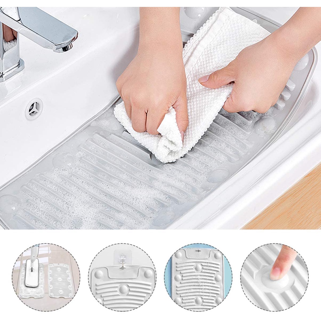 HH252 Silicone Washboard Laundry Scrubbing Board Roll Up Washing Board ...