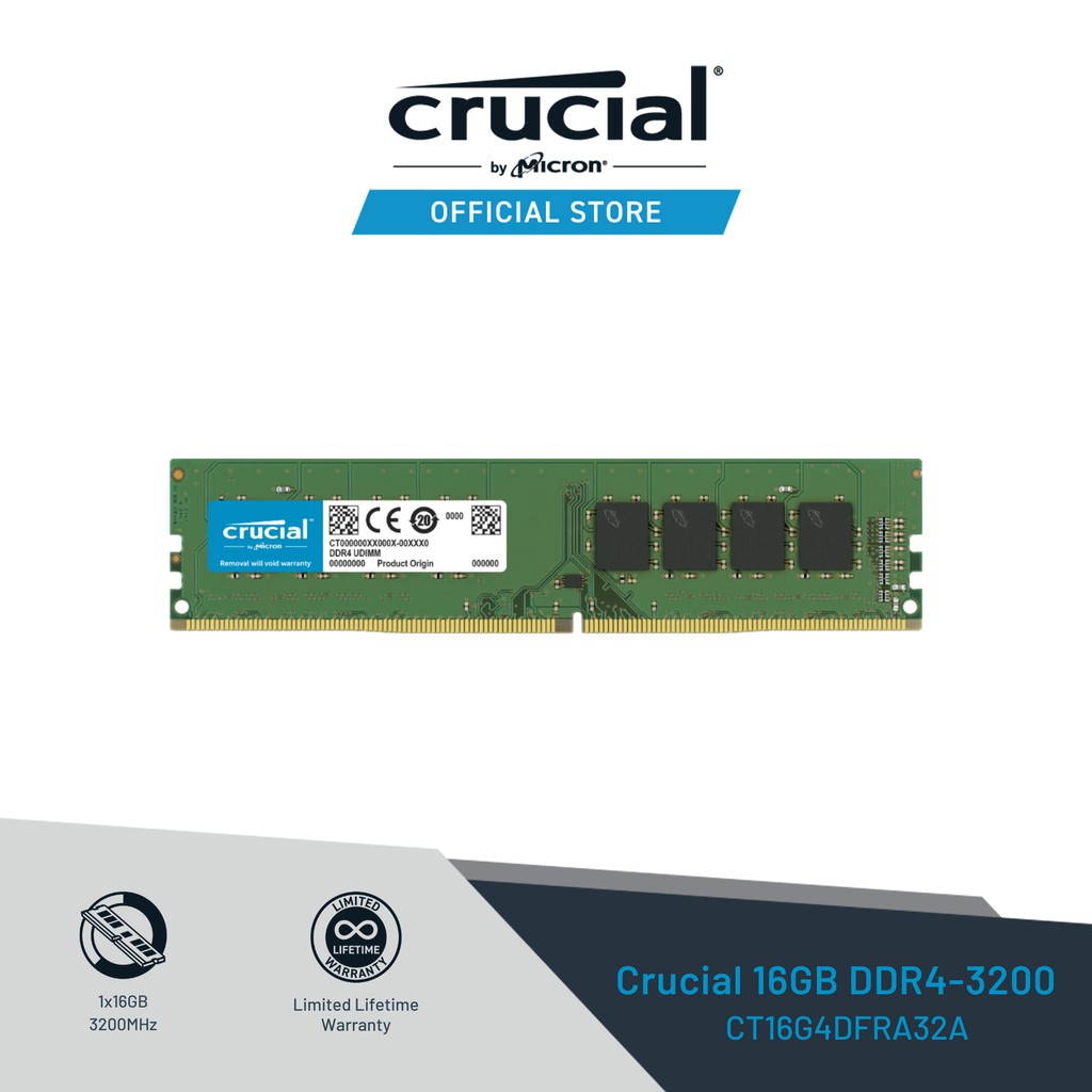 Crucial 16GB DDR4-3200 UDIMM CT16G4DFRA32A | Shopee Singapore
