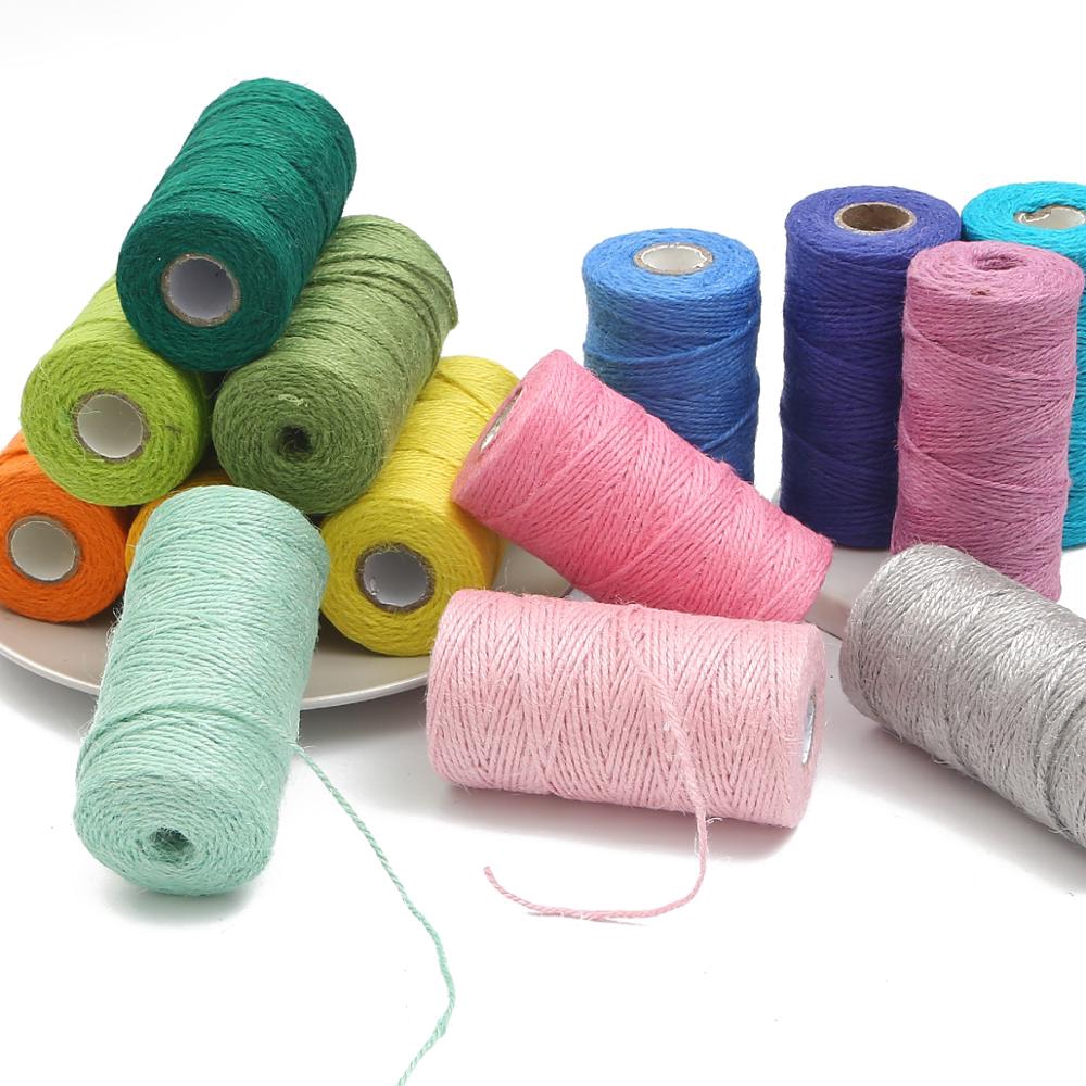 100M(109Yards) Natural Hemp Rope DIY Hang Tag Gift Packing Color Cords ...