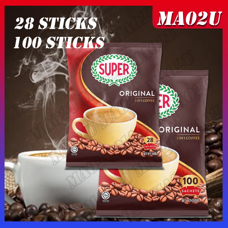 SUPER 3 IN 1 COFFEE 28 85 STICKS/SACHETS X 18G NEW PACKING 3合1超级速溶咖啡 ...